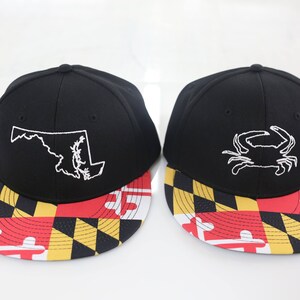 Maryland Flag Snapback Adjustable Hat | Embroidered Hat | Maryland ...