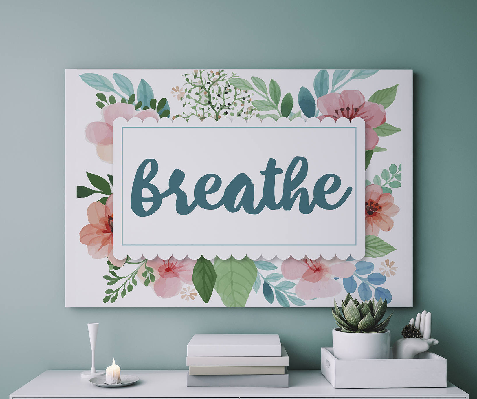 Breathe // Mindfulness // Flower // Mental Health // Printable | Etsy