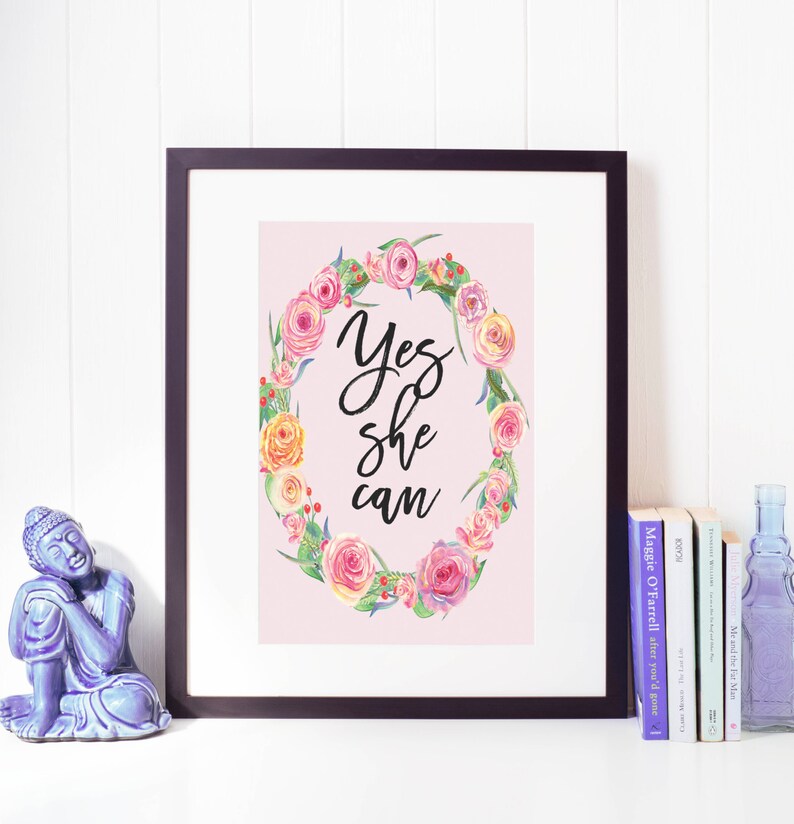 Yes She Can // Digital Print // Feminist Print - Etsy
