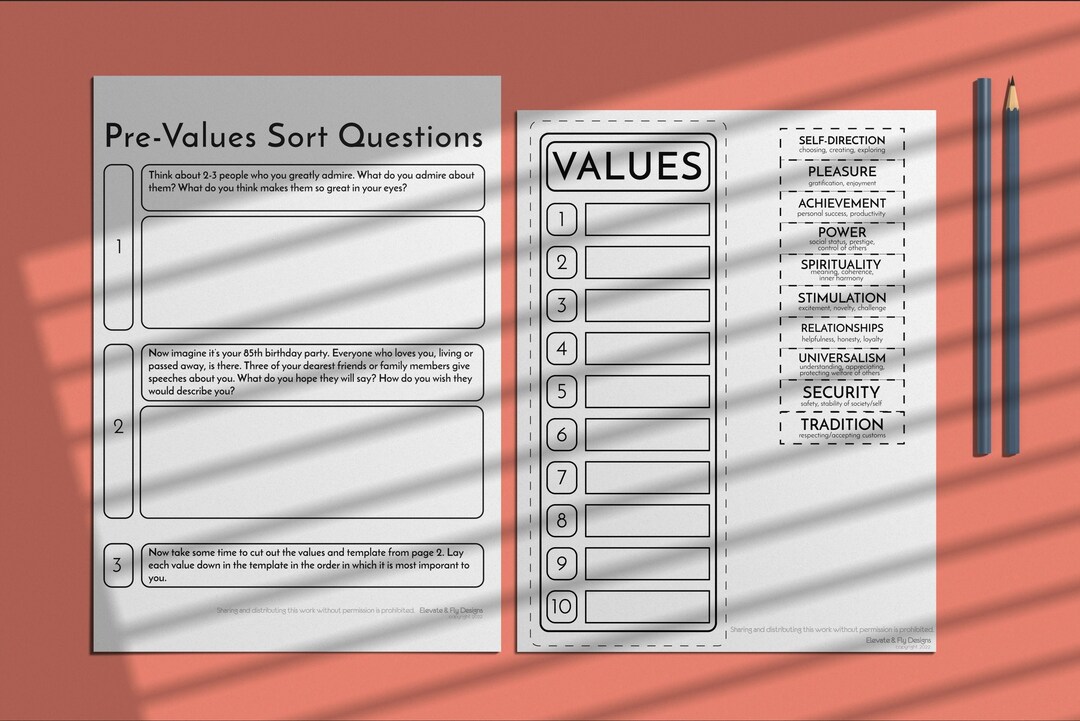 Printable Values Board // Therapy Tools // Acceptance & Commitment ...
