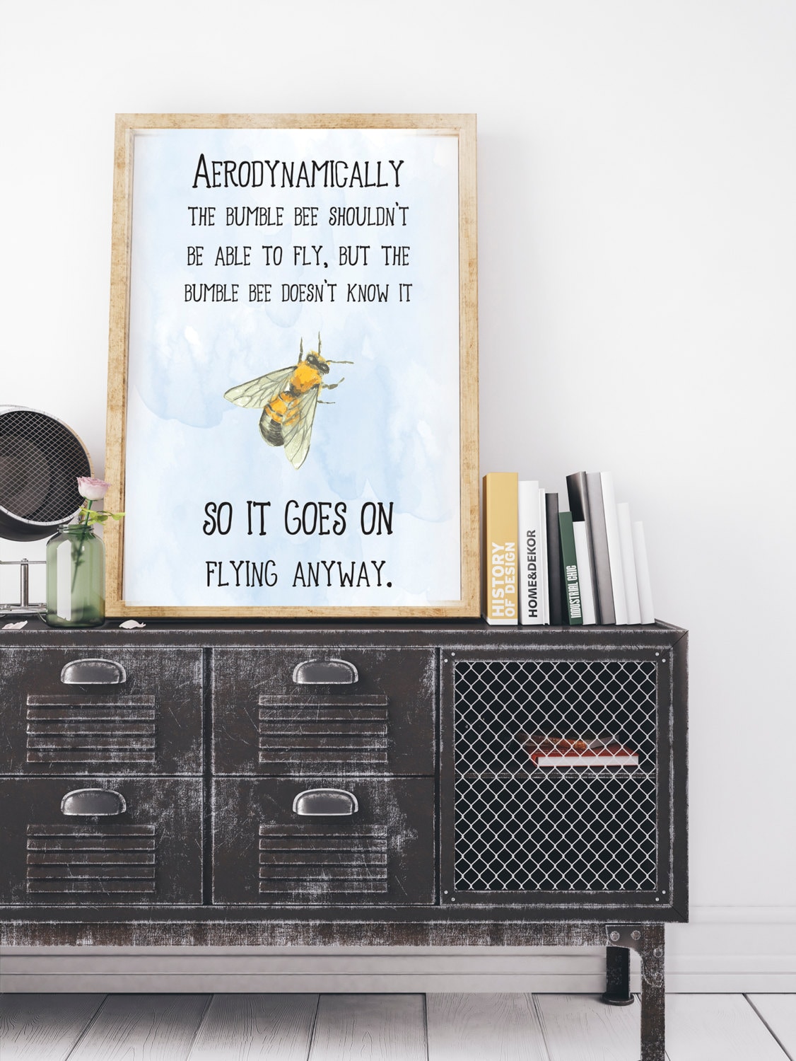 Physical Print// Aerodynamically the Bumble Bee...// Mary Kay - Etsy