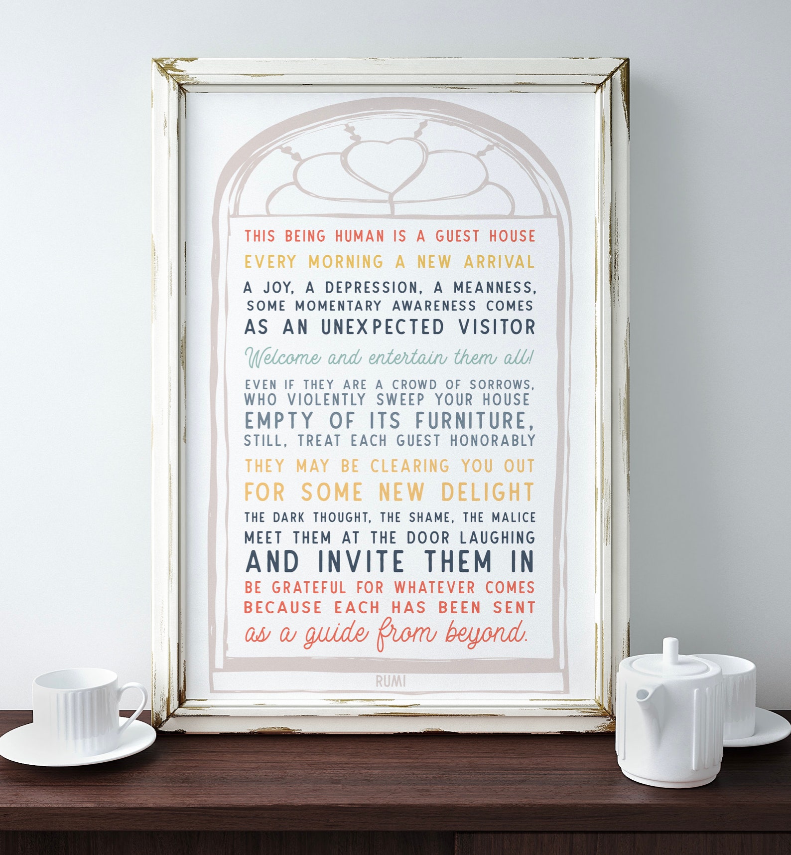The Guest House // Physical Print // Therapy Gift // Mindfulness Gift ...