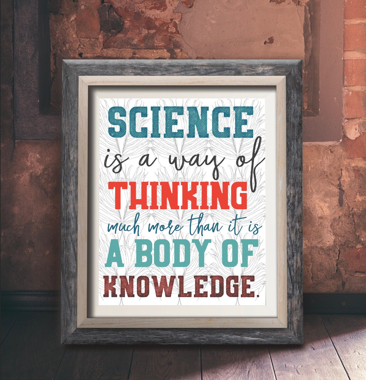 Science is a Way of Thinking // Physical Print // Carl Sagan | Etsy