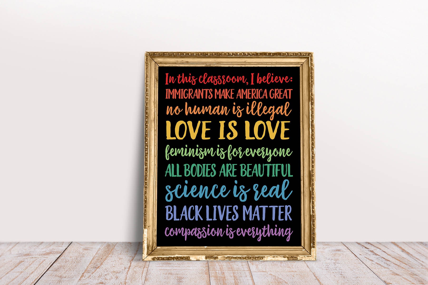 In This Classroom We Believe // Digital Print // Love is Love | Etsy