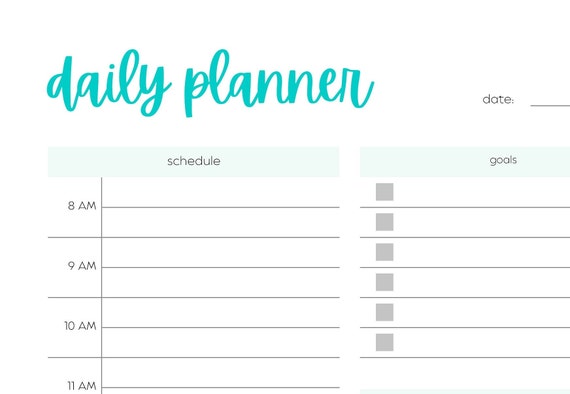 DAILY PLAN PRINTABLE - Etsy