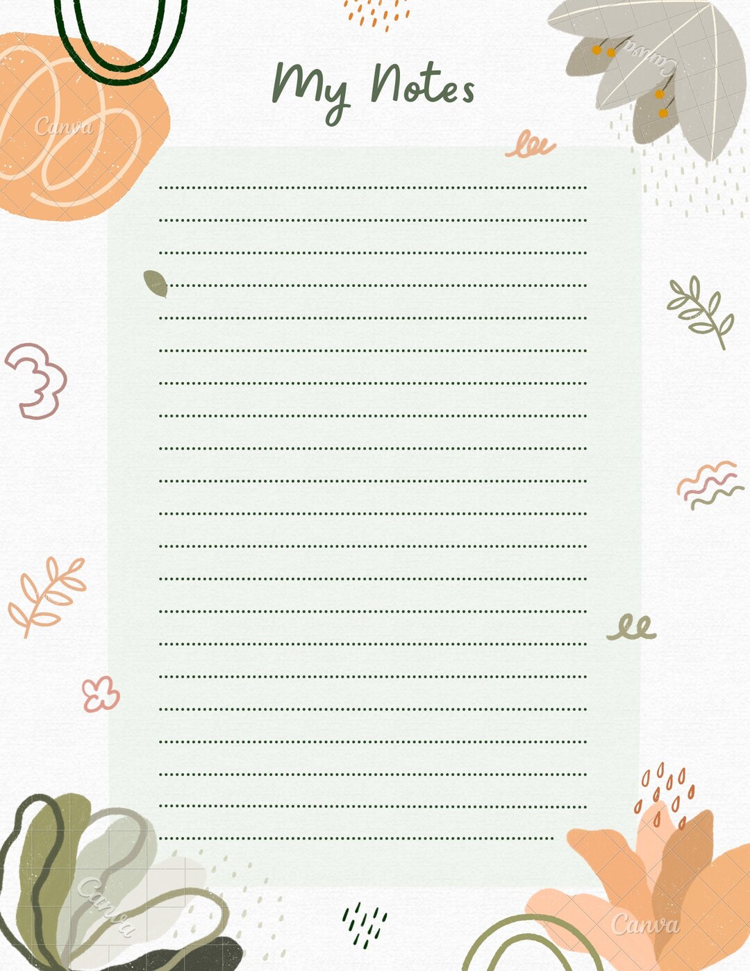 FLORAL NOTES PRINTABLE - Etsy