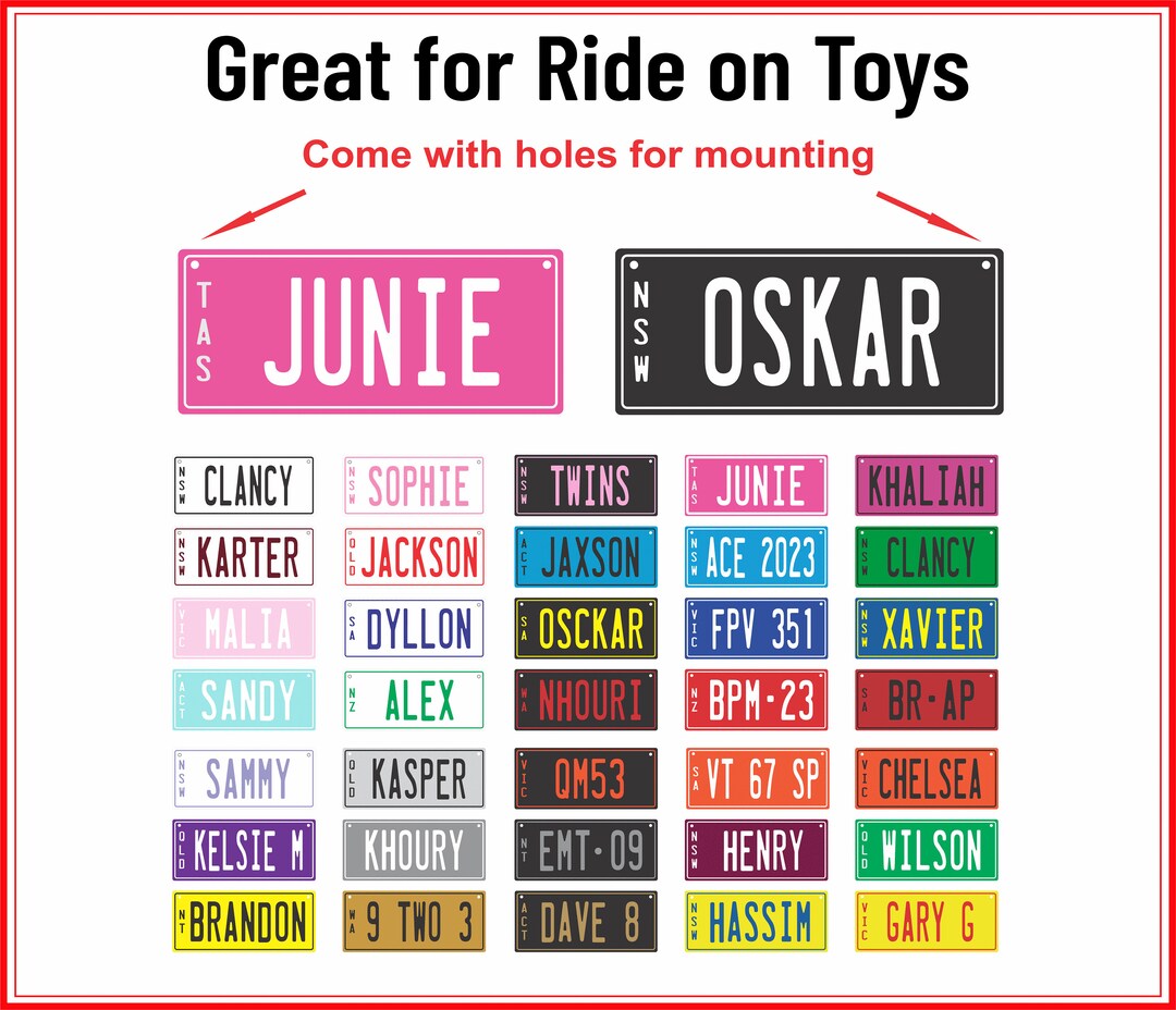 Personalized Kids Ride on Car Number Plate: Custom Mini License Plate ...