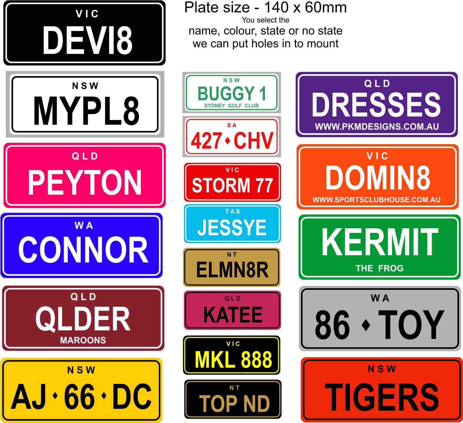 Personalised vic plates store