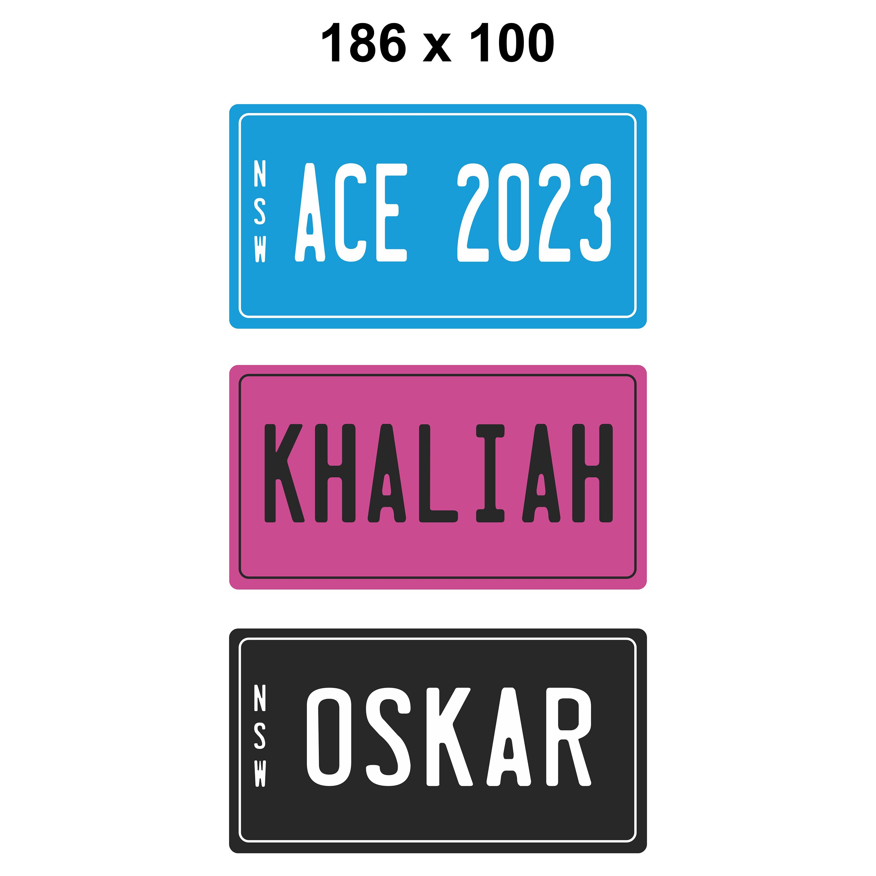 Kids Personalised Number Licence Plate Kids Ride on Toy 186 X 100mm ...