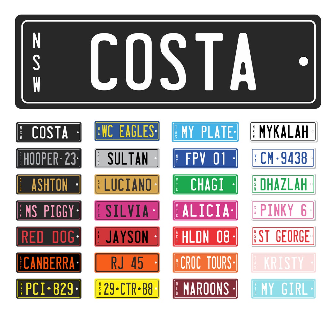 Personalised Keyring Custom Key Ring License Number Plate Rego Key Tag ...