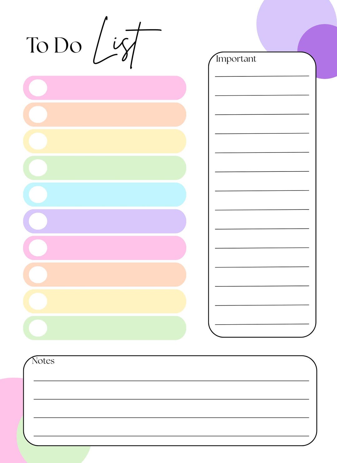 Simple To-do List Printable - Etsy