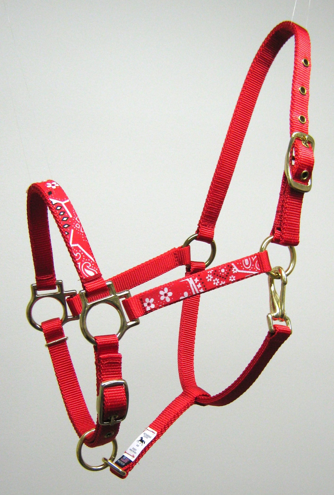 Red Bandana Mini Halters, Bandana Pony Halters, Leather Crown Bandana ...