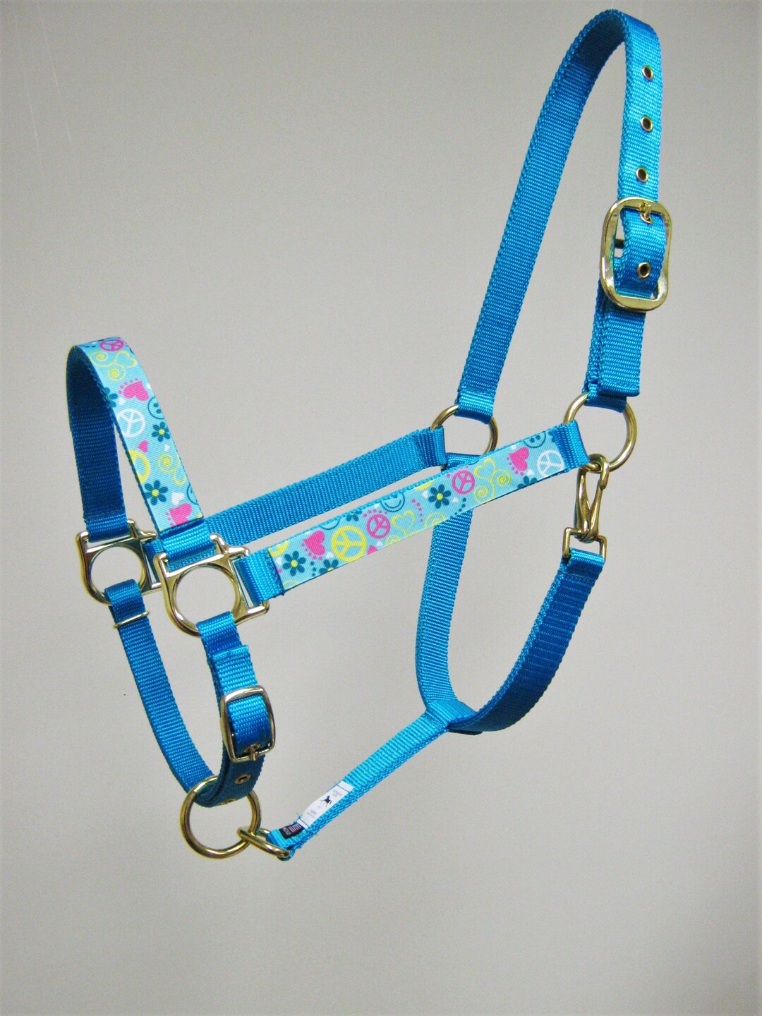 Groovy Design Horse Halter, Peace Sign Draft Horse Halter, Peace Symbol ...