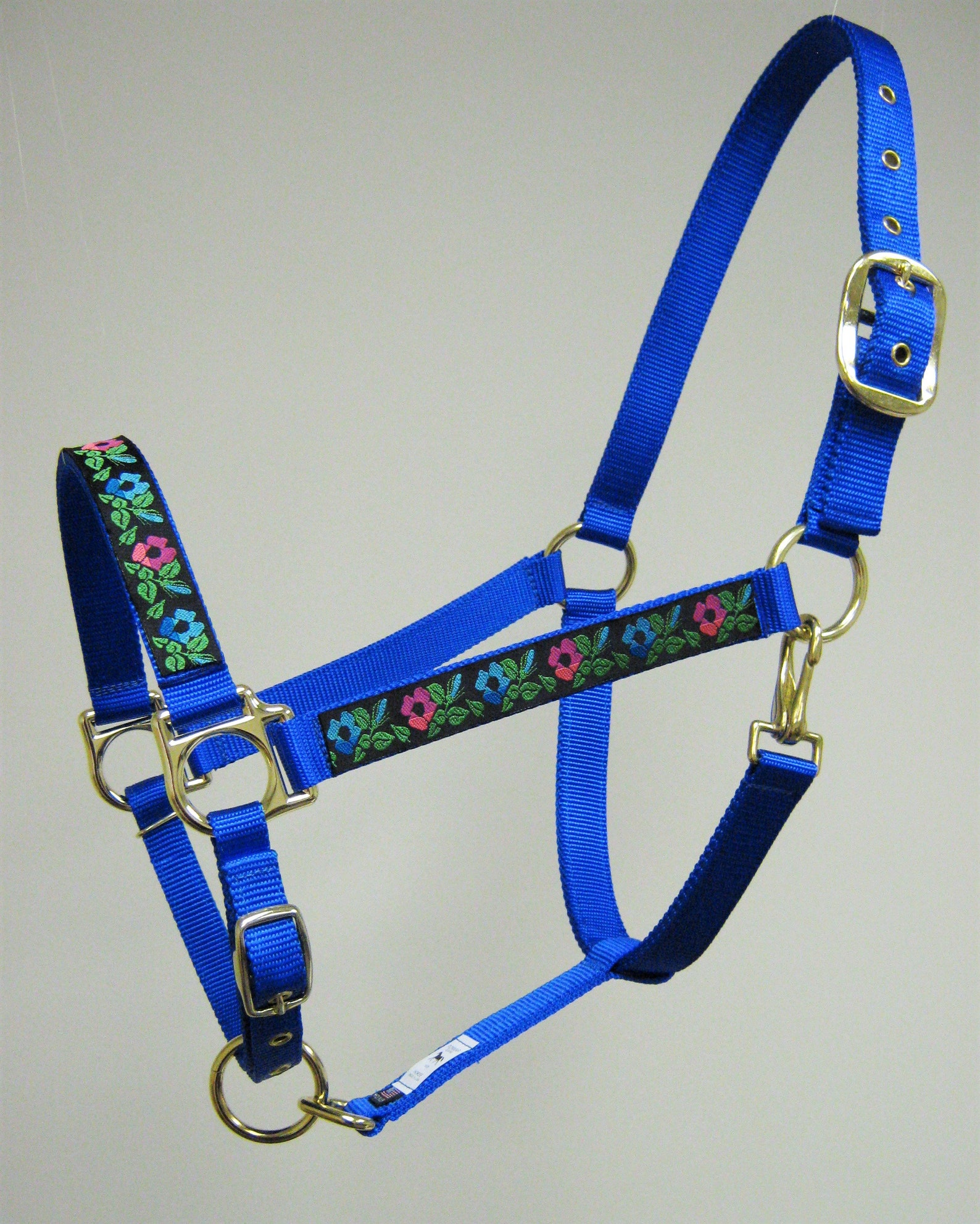 Blue Flower Horse Halter, Rose Flower Horse Halter, Black Horse Halter ...