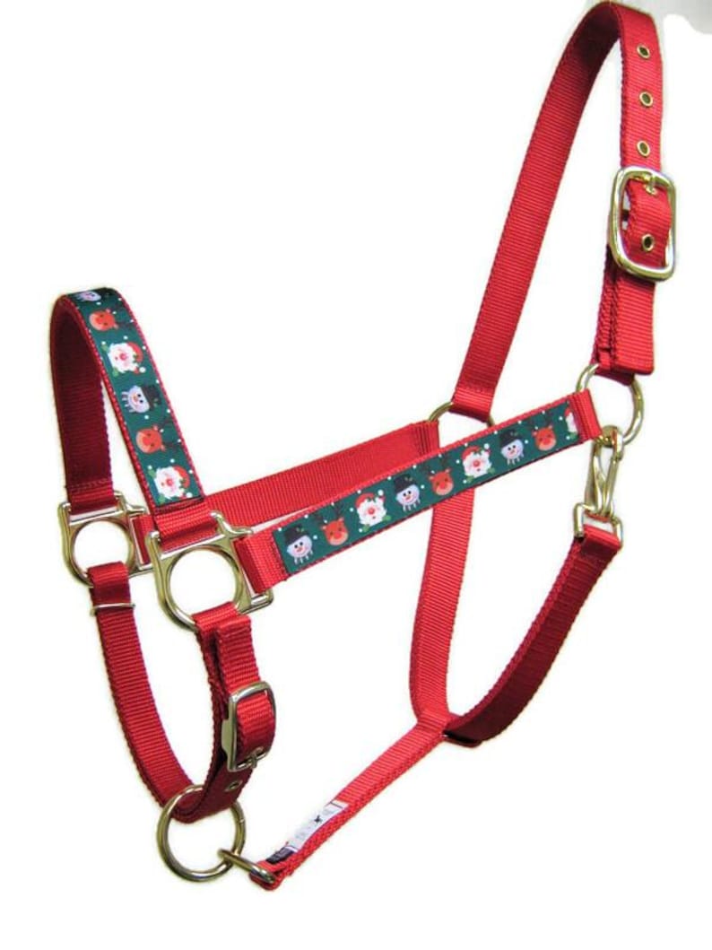Holiday Friends Horse Halter, Santa Draft Halter, Christmas Large Horse ...