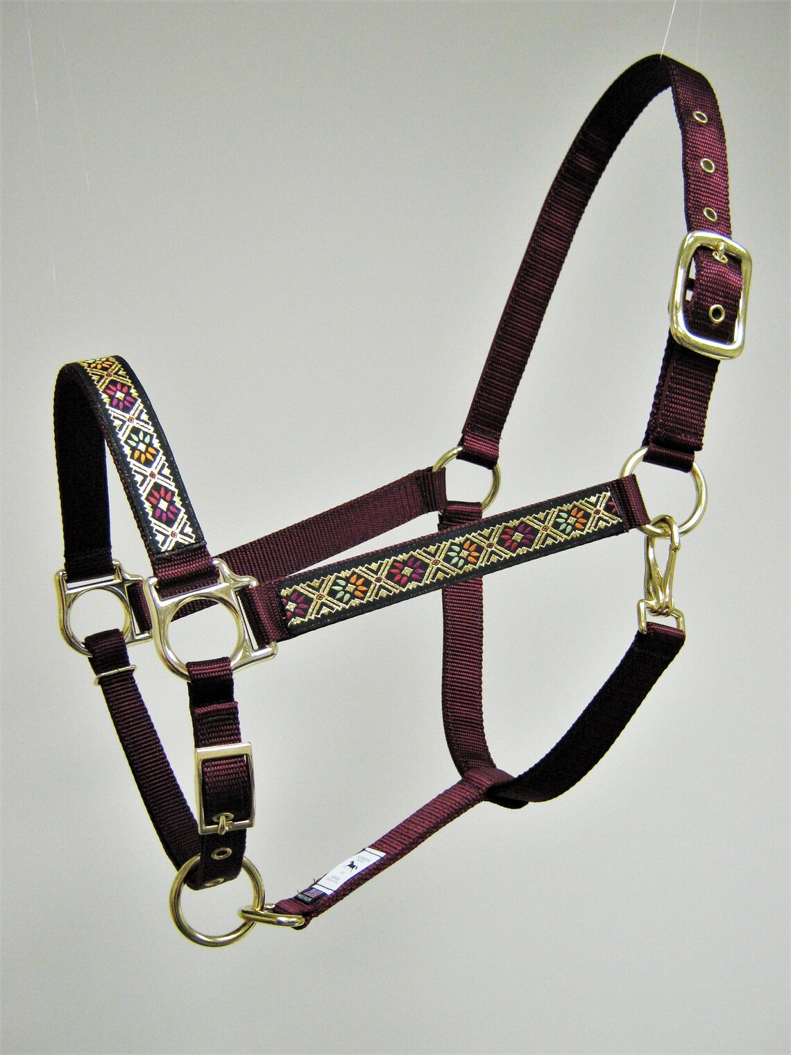 Magic Horse Halter, Gold Foil Ribbon Horse Halter, Floral Large Horse ...