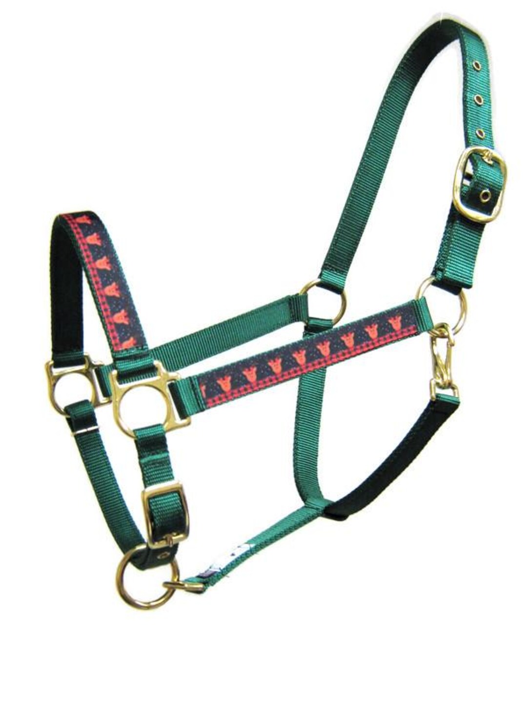 Plaid Reindeer Horse Halter, Reindeer Draft Horse Halter, Holiday Large ...