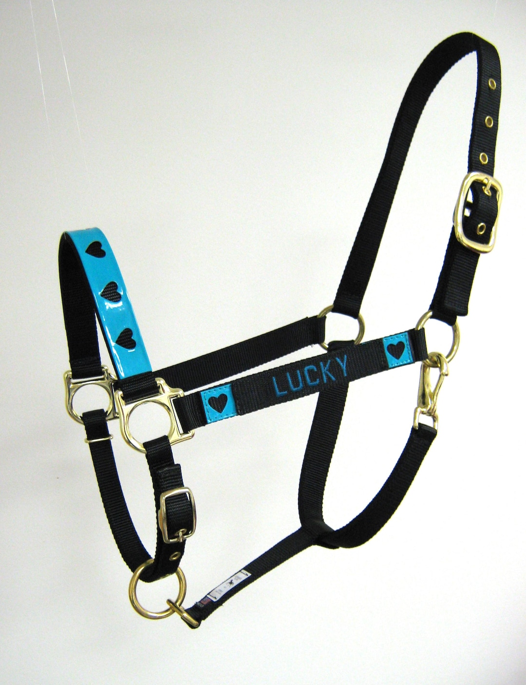 Personalized Patent Heart Horse Halter, Embroidered Draft Horse Halter ...