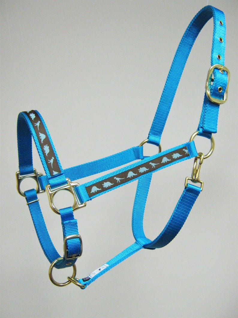 Dinosaur Design Horse Halter, Dinosaur Draft Horse Halter, Large Horse ...