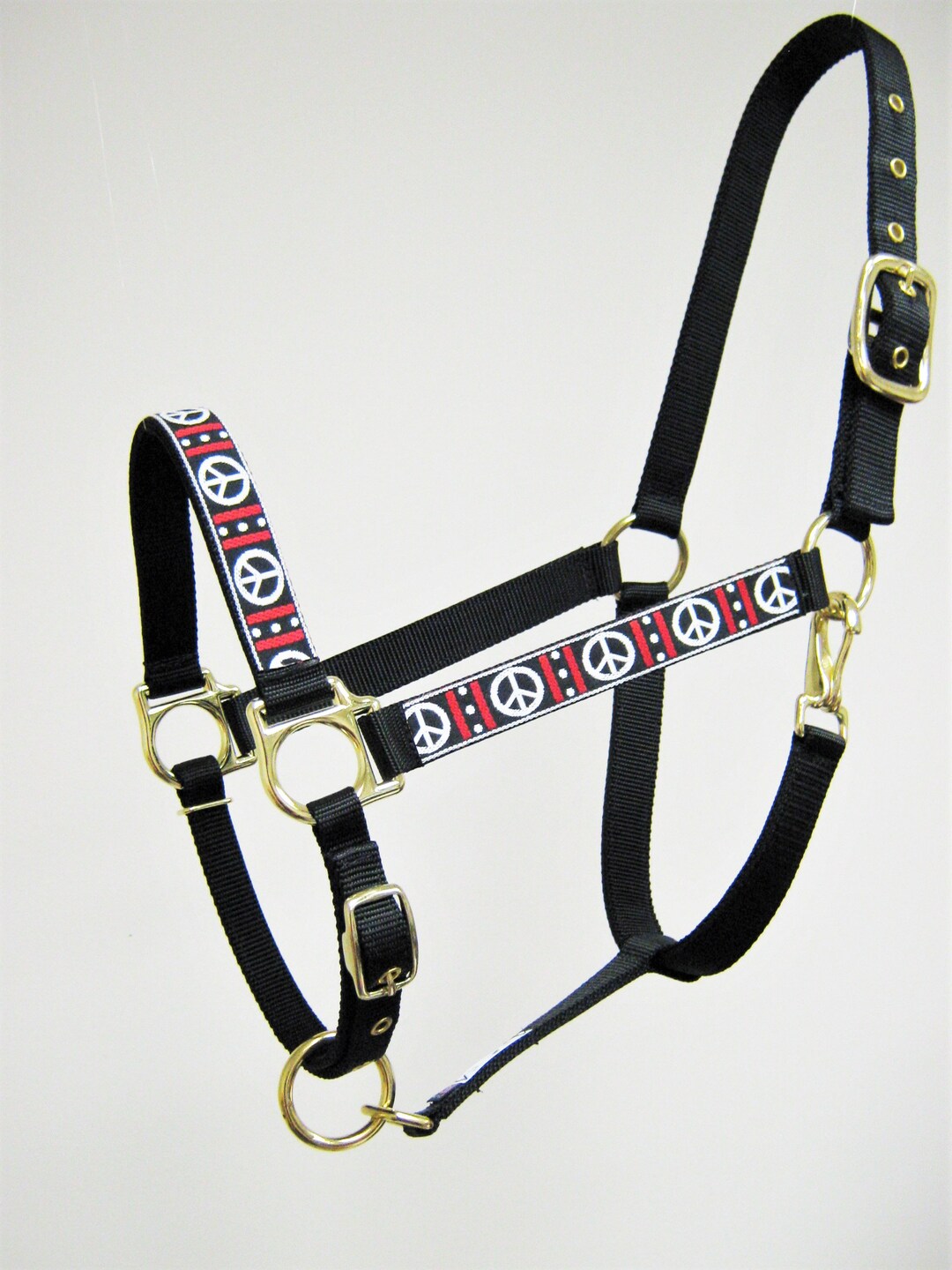 Woodstock Horse Halter, Peace Sign Draft Horse Halter, Peace Symbol ...