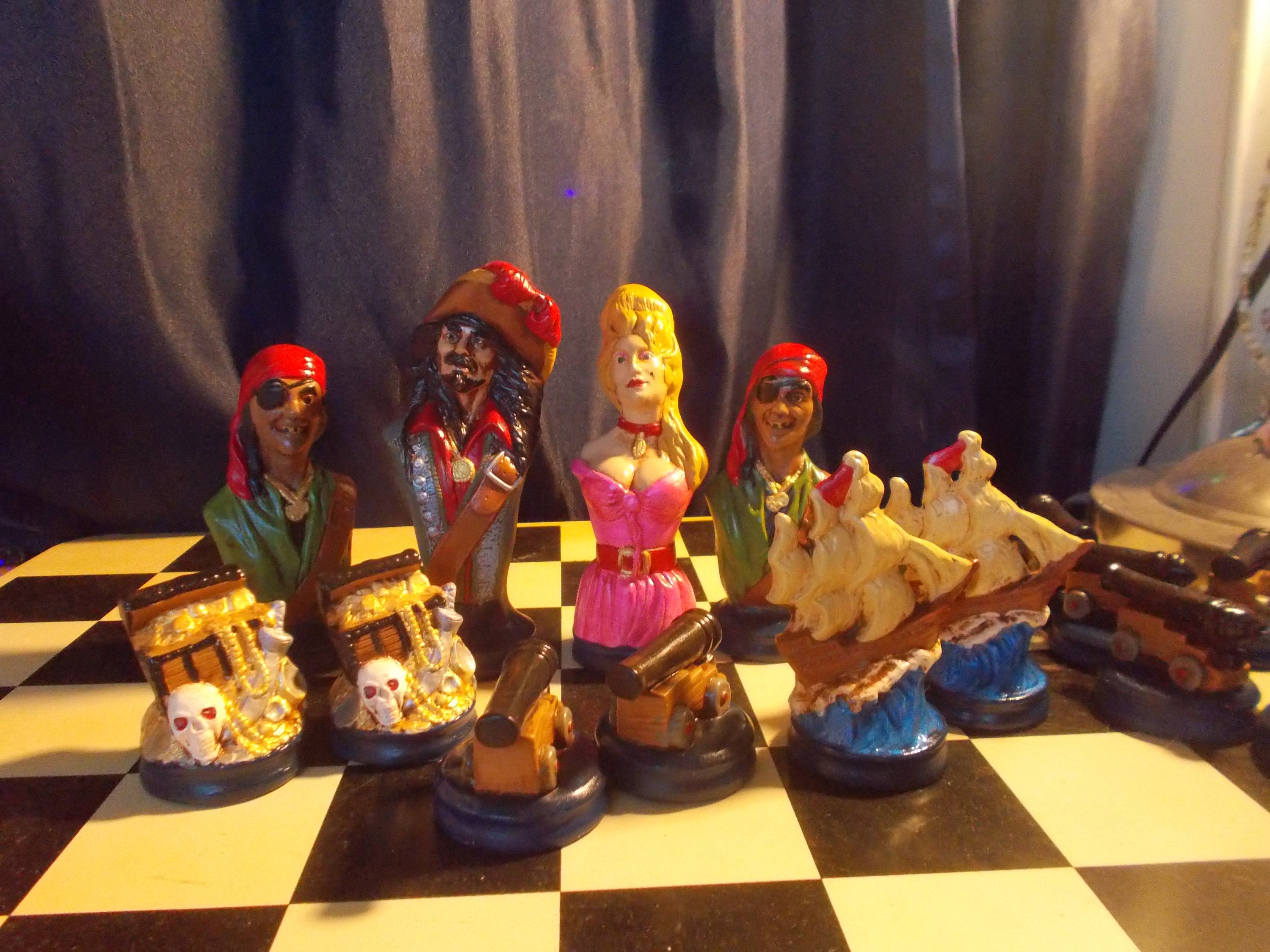 Pirates and Good Guys Chess Pieces. Chess Set, Cannons, Pirates, Good ...