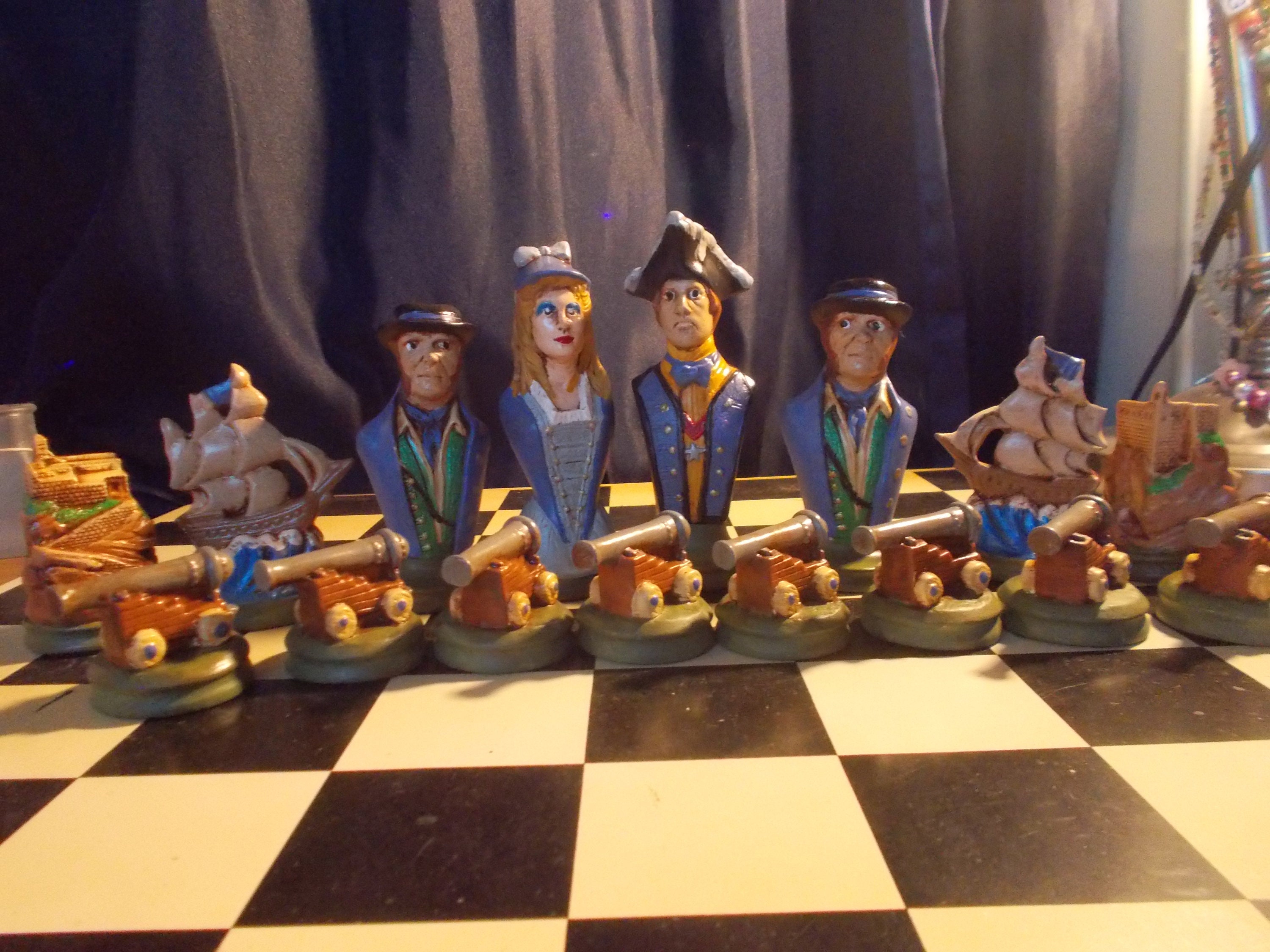 Pirates and Good Guys Chess Pieces. Chess Set, Cannons, Pirates, Good ...