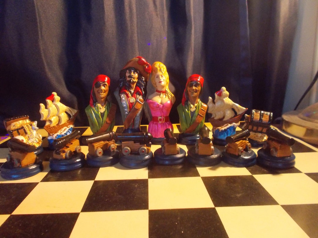 Pirates and Good Guys Chess Pieces. Chess Set, Cannons, Pirates, Good ...