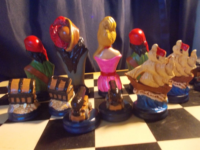 Pirates and Good Guys Chess Pieces. Chess Set, Cannons, Pirates, Good ...