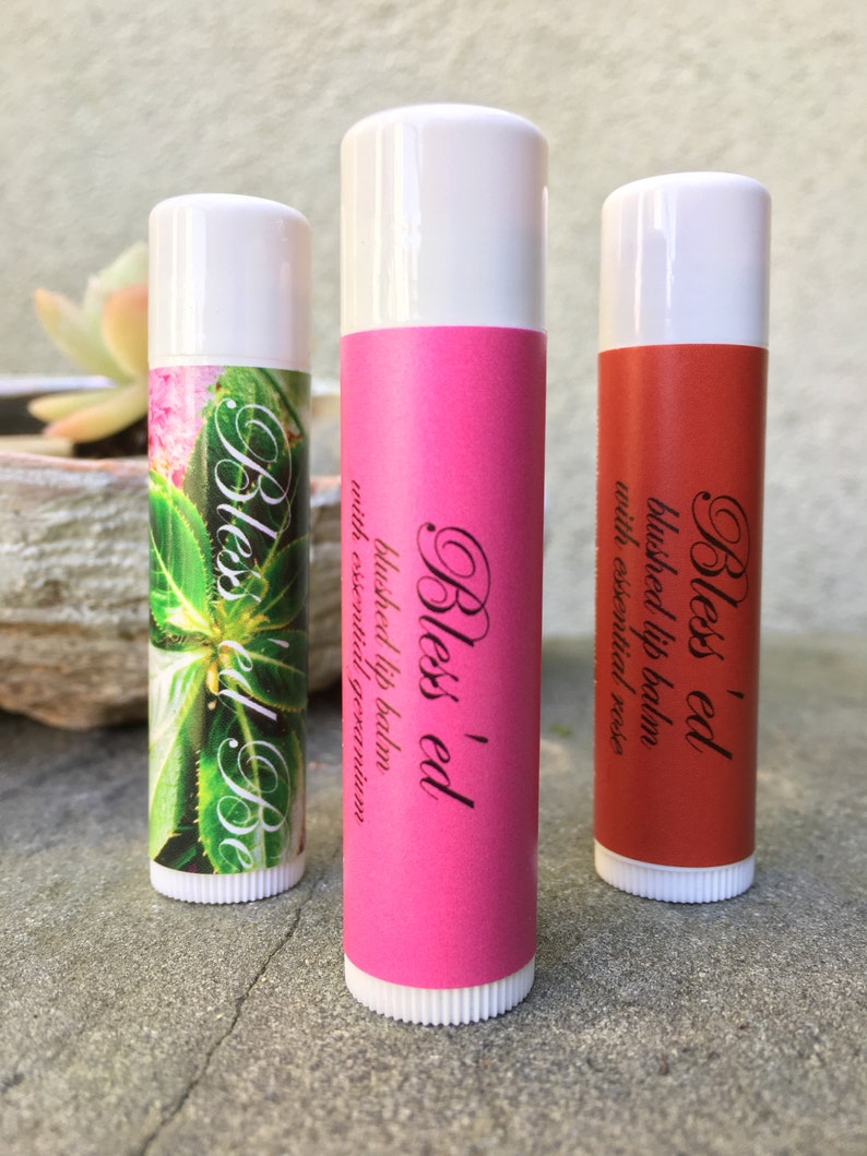 Blushed Lip Balm in Rose and Geranium - Etsy