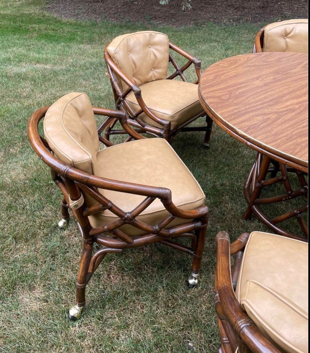 Mid 20th Century Bamboo Dining Set by Ficks Reed | Etsy