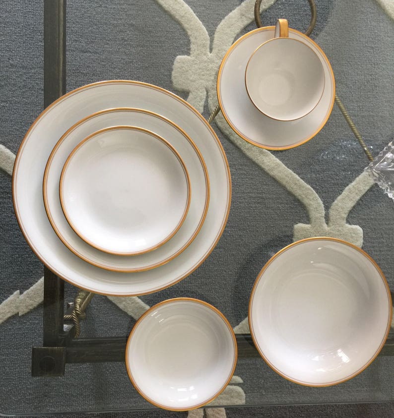 Vintage Noritake Bradford Gold Rim China Set | Etsy