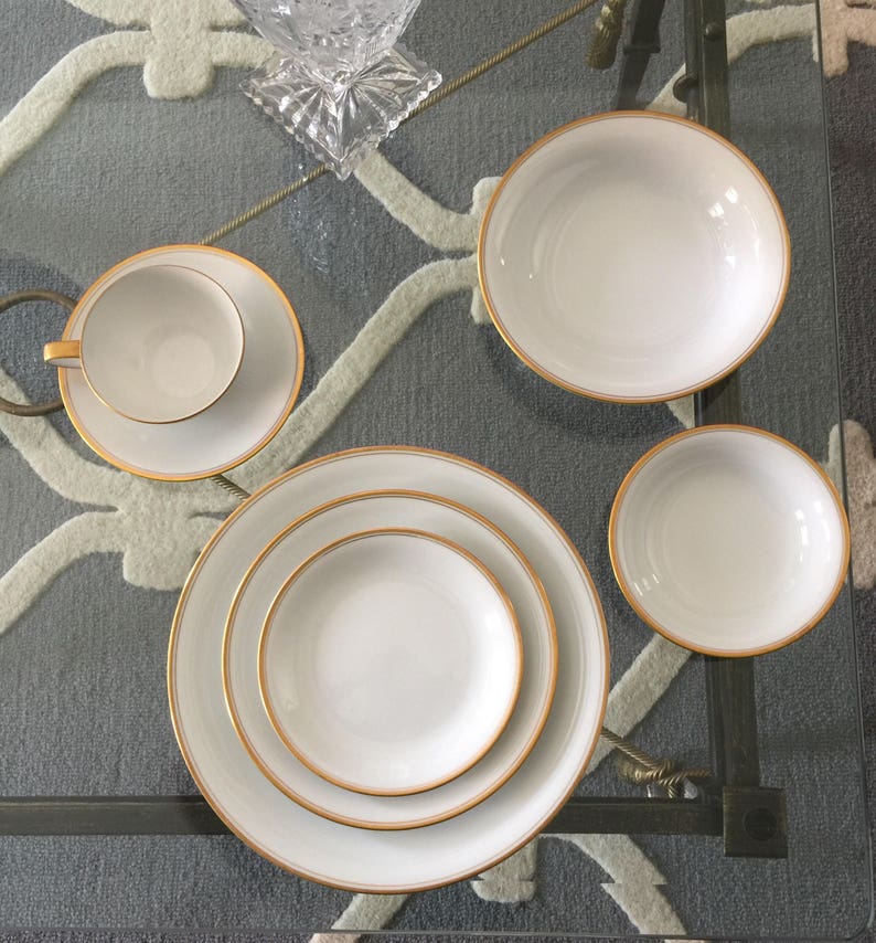 Vintage Noritake Bradford Gold Rim China Set | Etsy