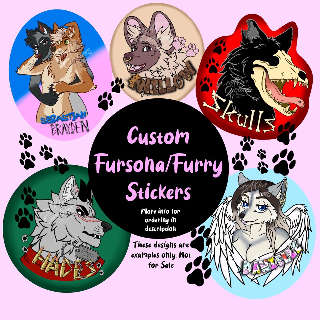 Custom Furry/fursona Stickers | Laptop Stickers | Die Cut Stickers ...