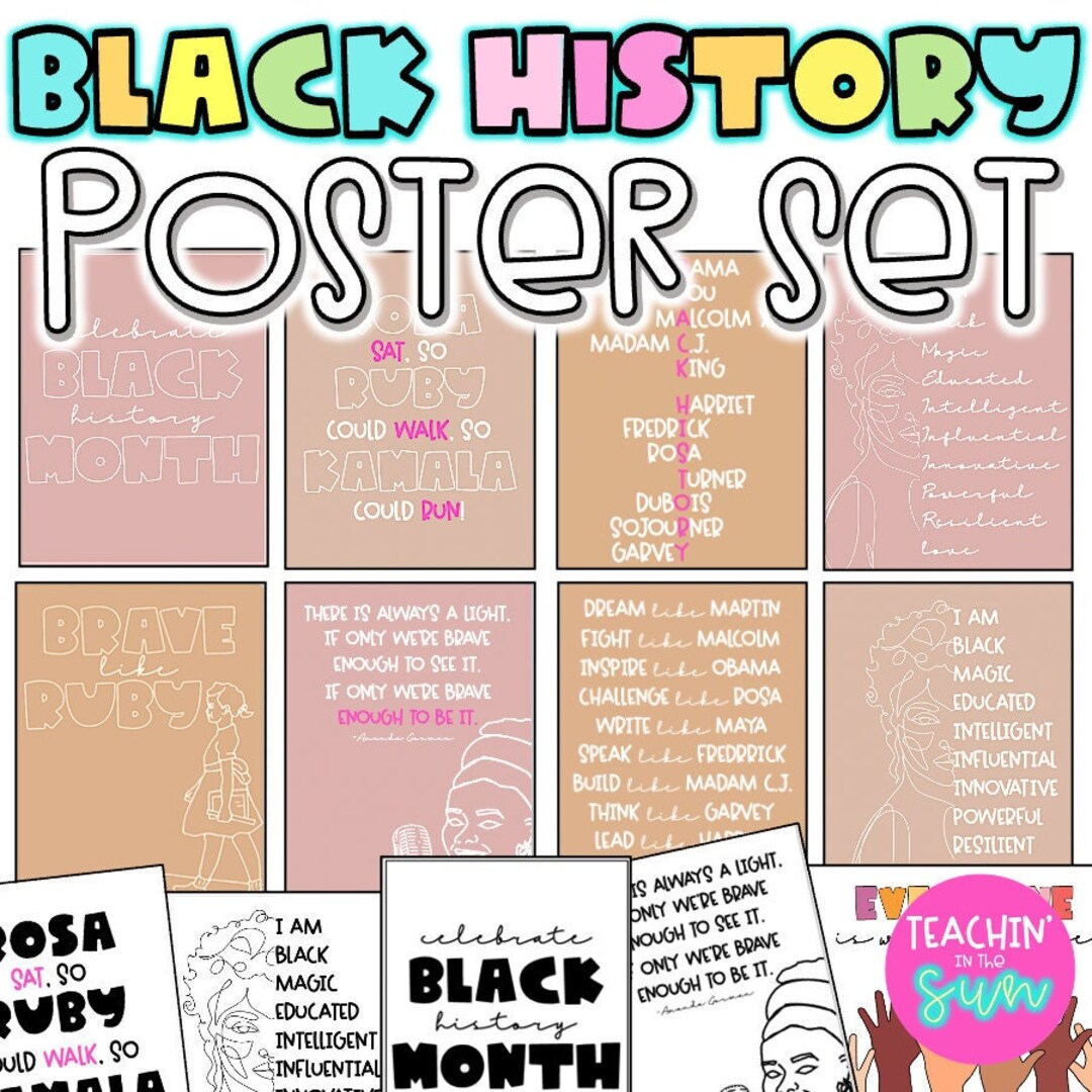 Black History Month Influential Decor Poster Set Diversity Decor - Etsy