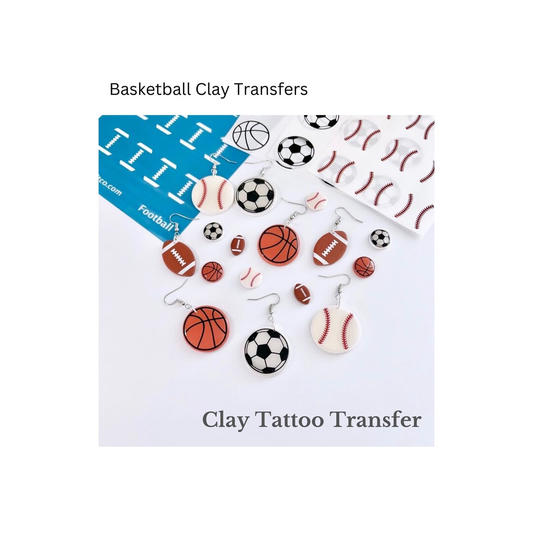 Basketball Clay Tattoo Transfers - Etsy
