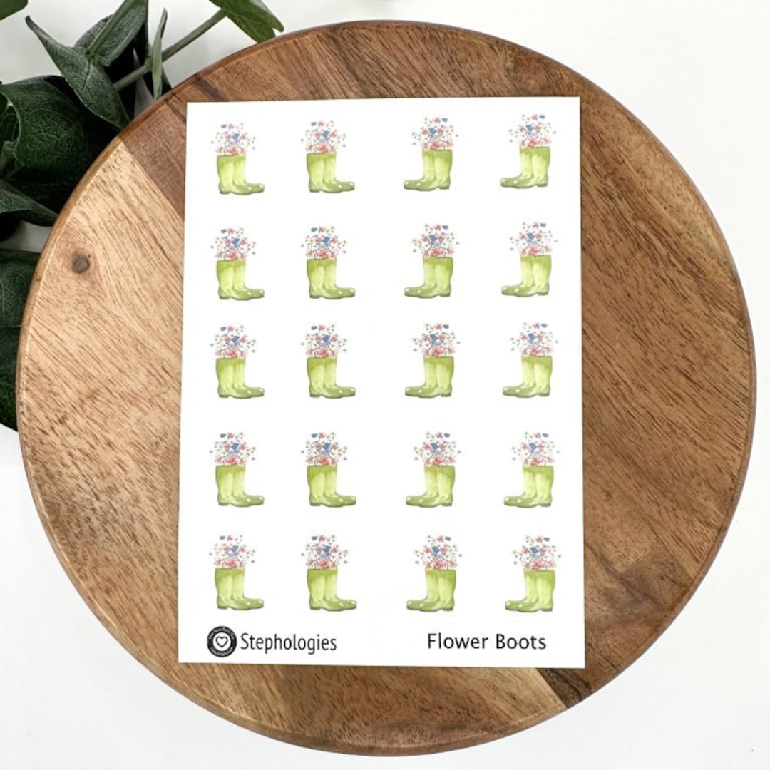 Floral Boots Decal Small Stephologies - Etsy