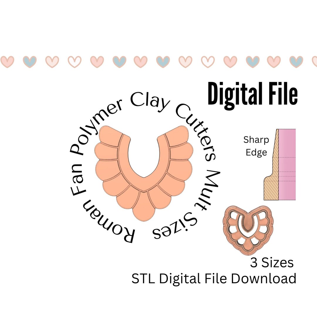 Roman Fan Clay Cutters Digital Download STL File - Etsy