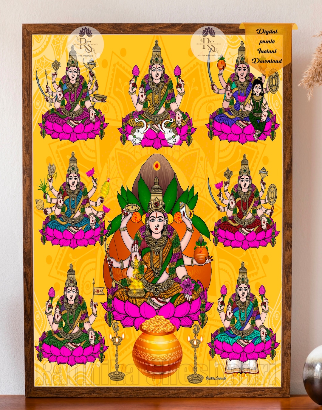 Ashtalakshmi Print (digital Download) - Etsy