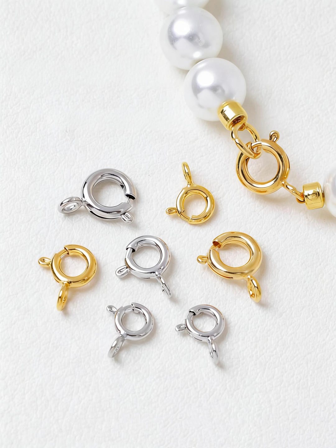 18K Gold-plated Spring Clasp, 5/6/7mm Ring Clasp, Bracelet & Necklace ...