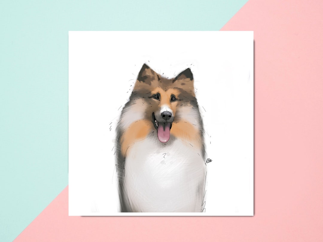 Rough Collie Card // Collie Birthday Card // Collie Gifts // Birthday ...