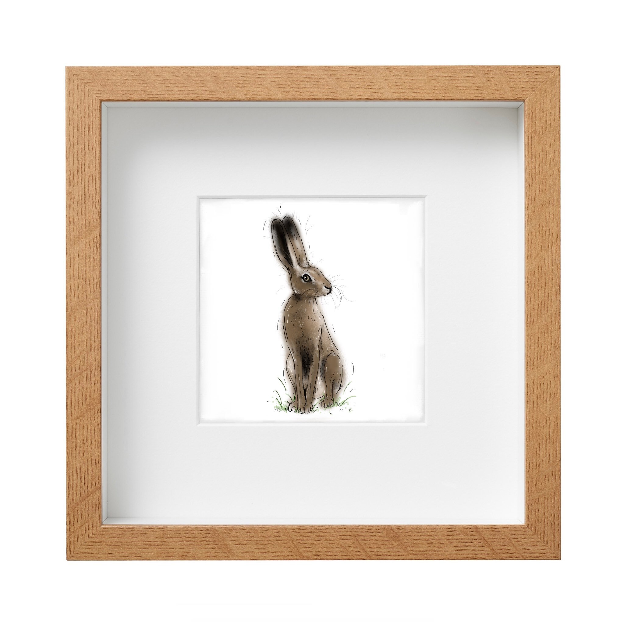 Framed hare art print // framed rabbit art print // hare | Etsy