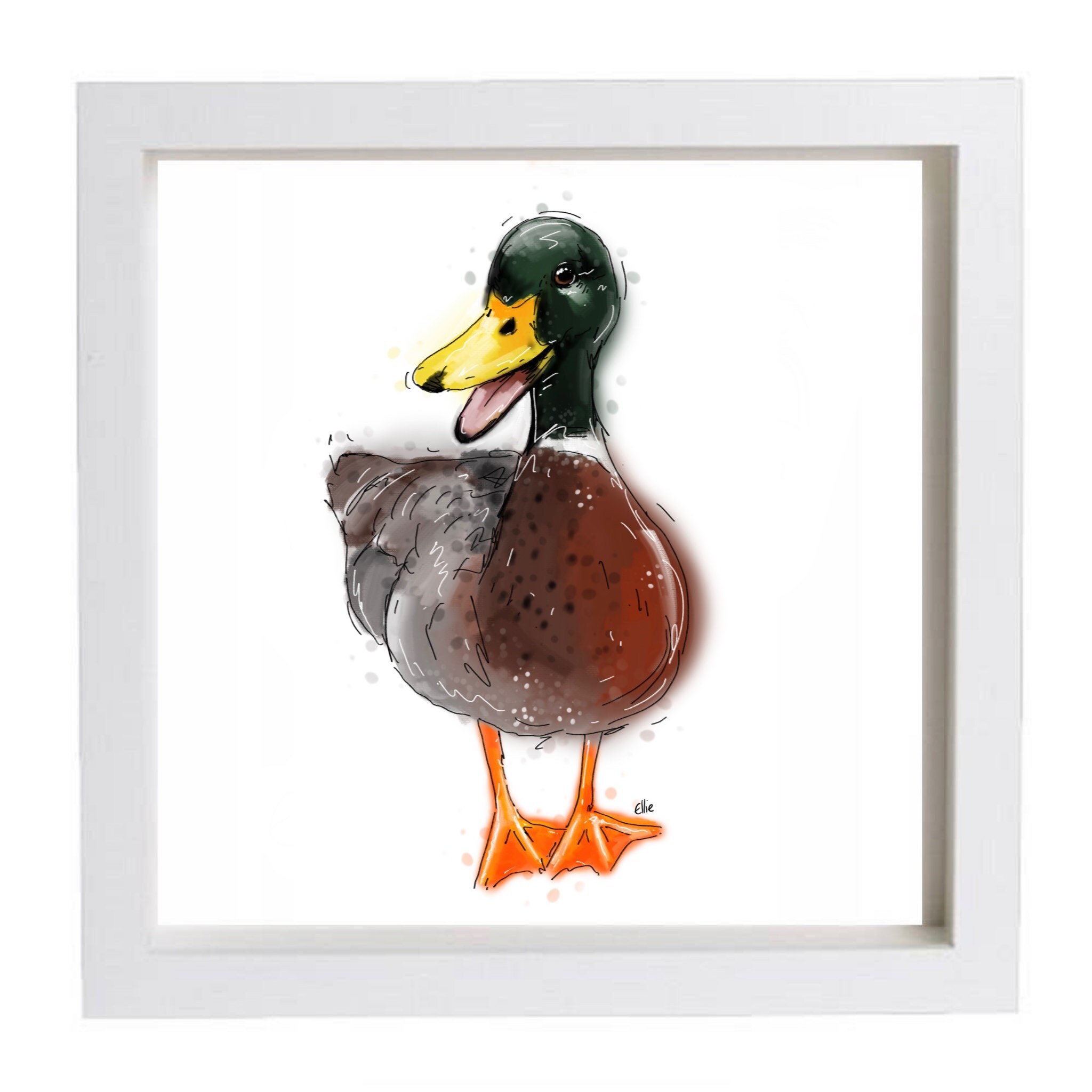Framed duck print // funny duck art print // duck art // duck | Etsy
