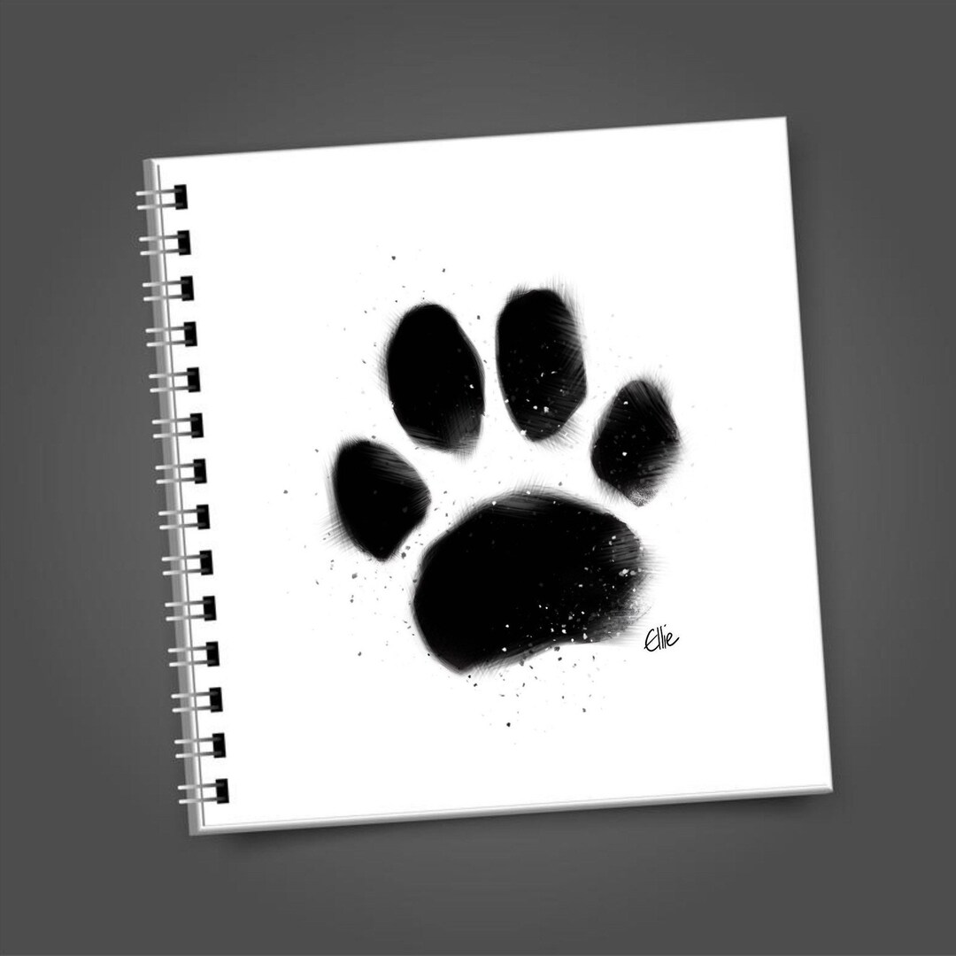 Paw Print Notebook // Paw Print Notepad // Paw Print Sketchbook // Paw ...