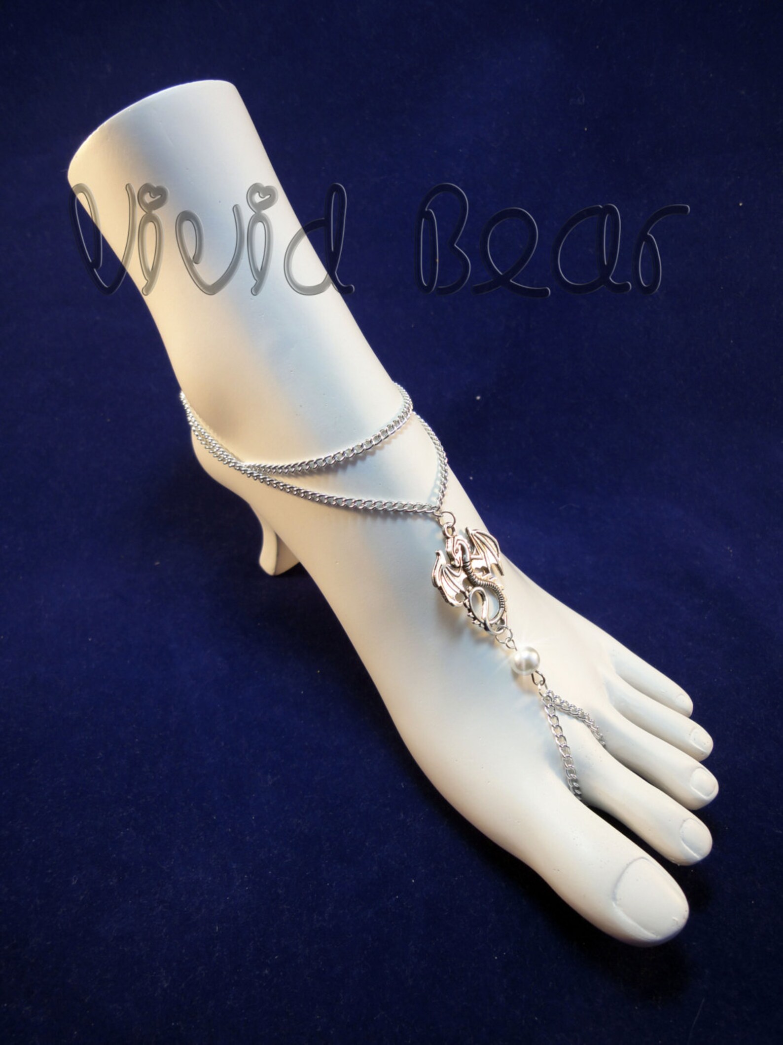 Dragon Barefoot Sandals. Silver Chain Foot Jewelry. Dragon | Etsy