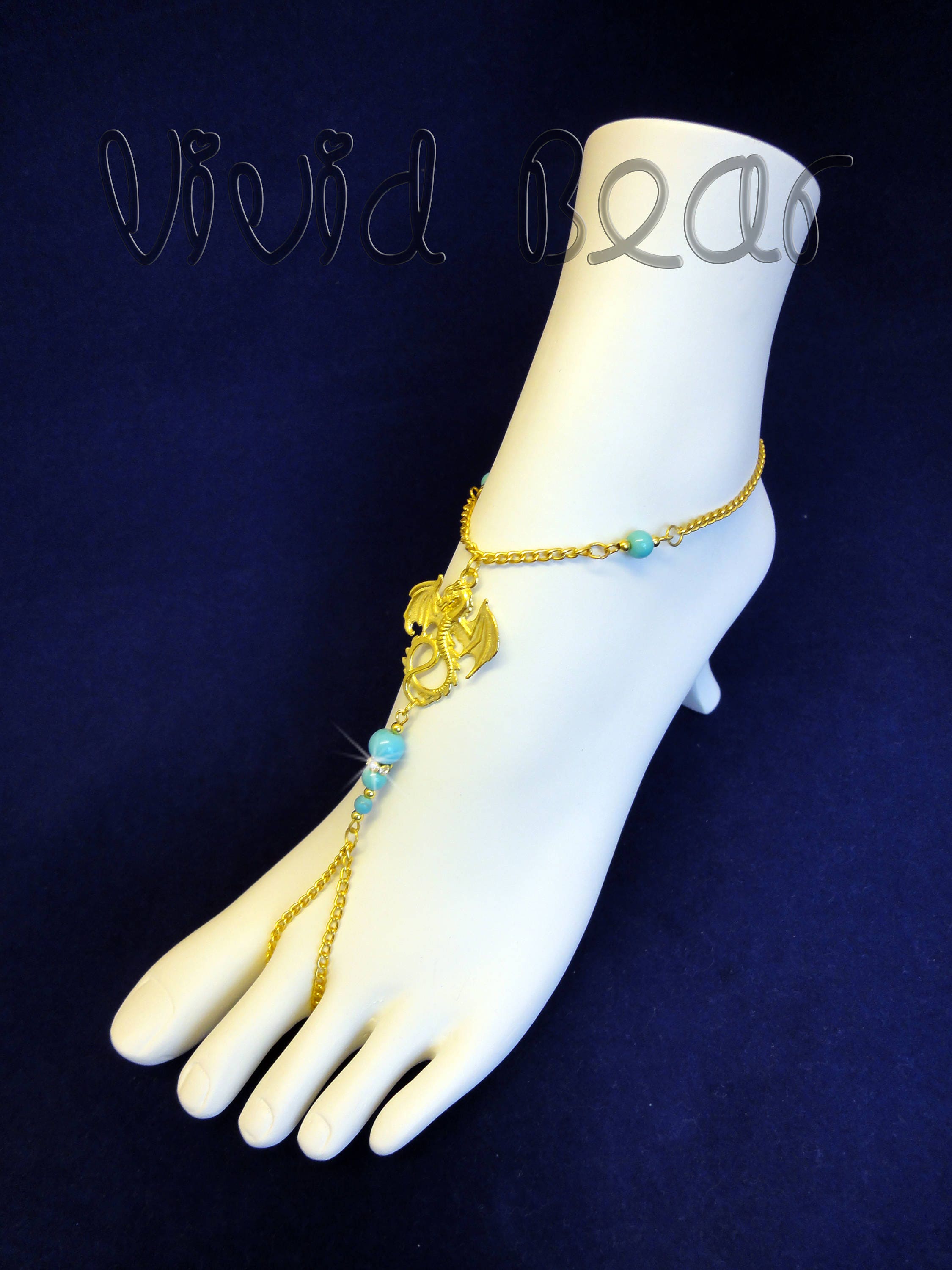Gold Dragon Barefoot Sandals. Foot Jewelry. Dragon Charms. - Etsy
