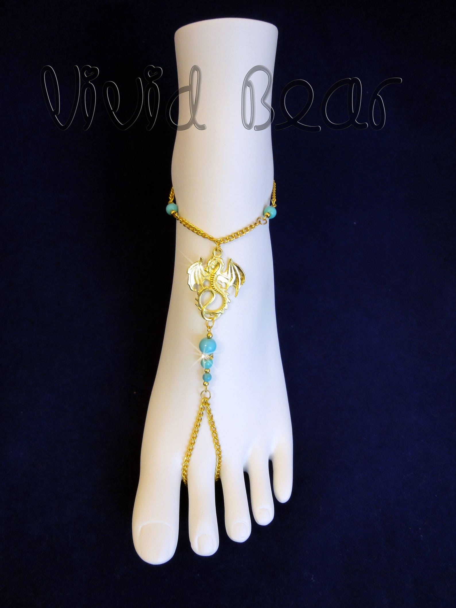 Gold Dragon Barefoot Sandals. Foot Jewelry. Dragon Charms. | Etsy