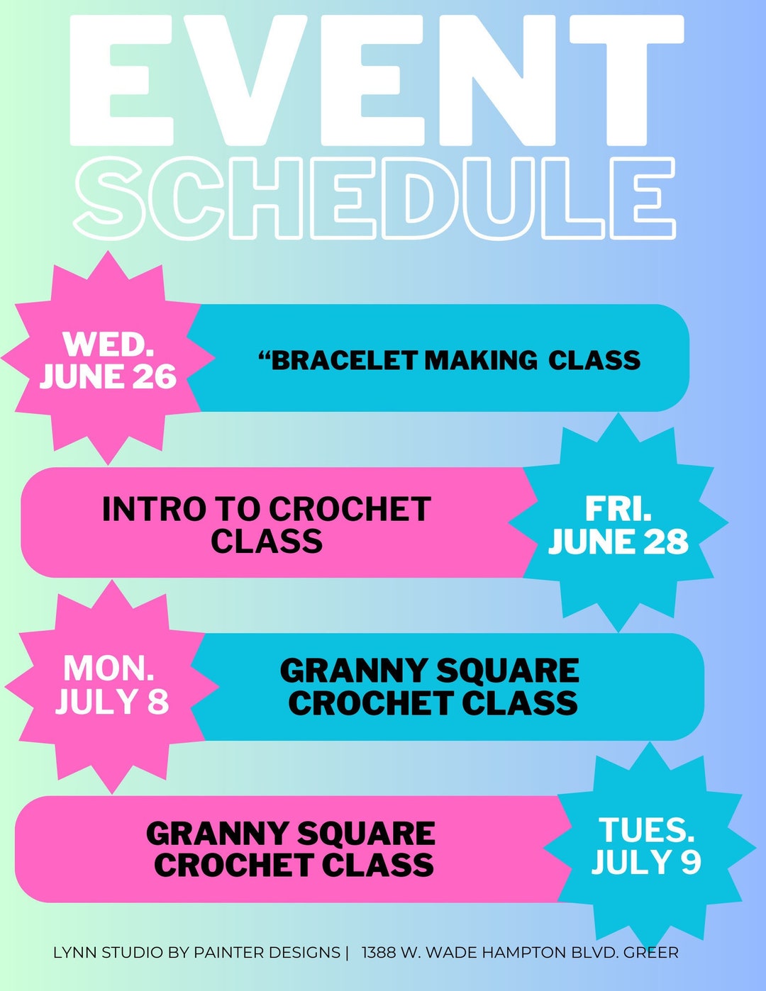 Event Schedule Template . Canva Template for Class, School, Arts ...