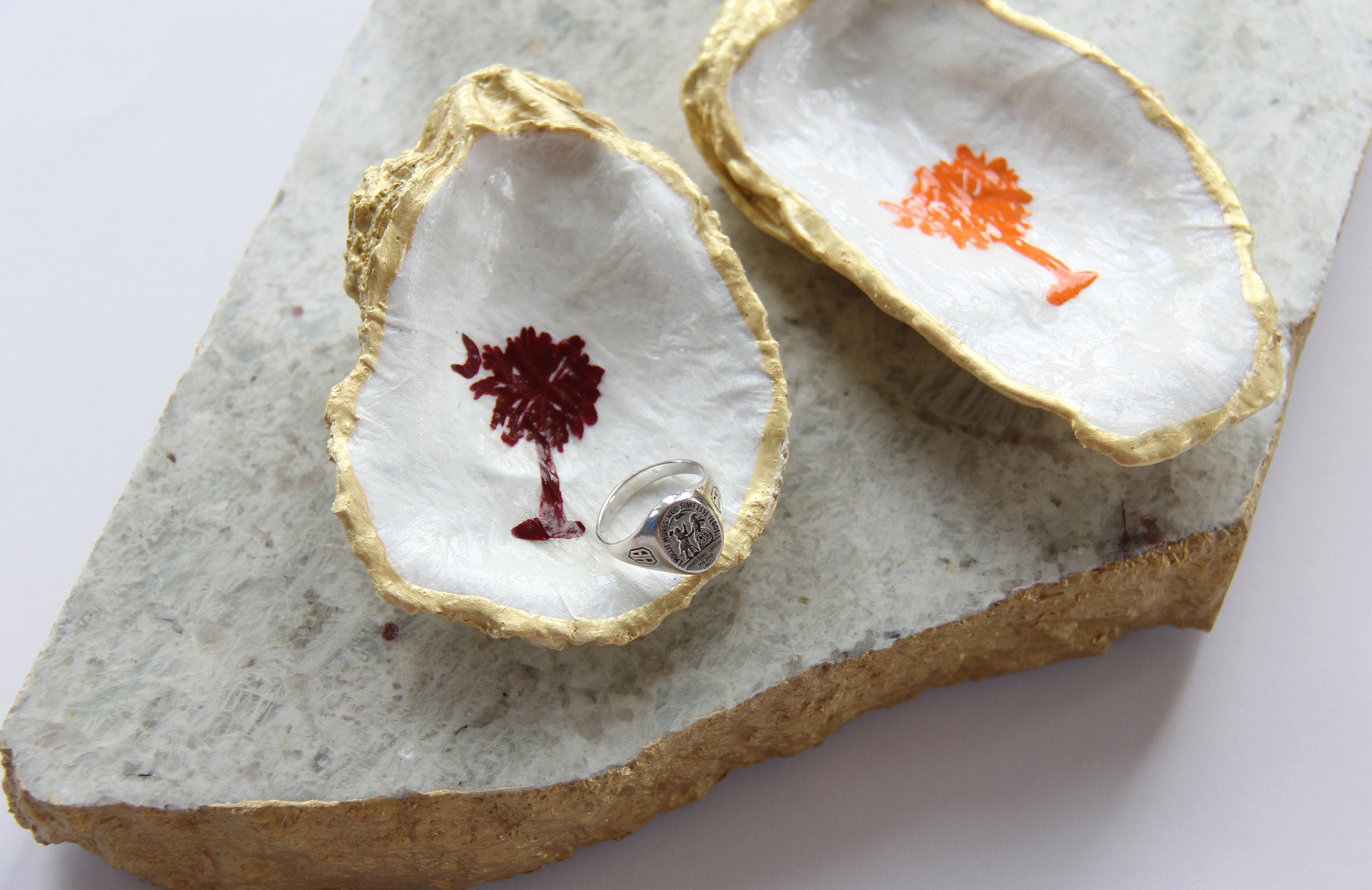 South Carolina Oyster Shell Ring Holder . Clemson Gift . USC | Etsy