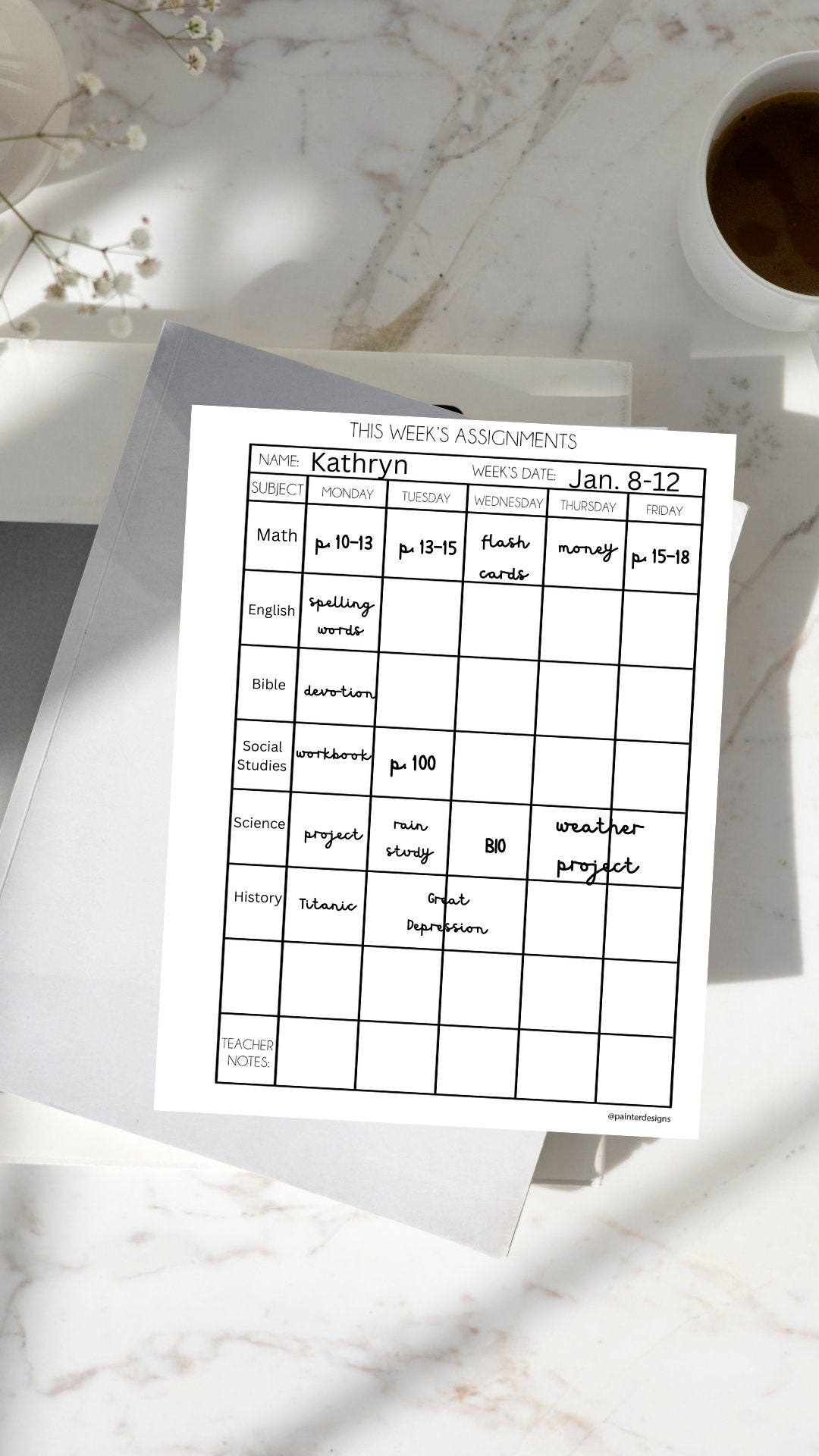 Printable Weekly Homeschool Planner .printable Homeschool Planner ...