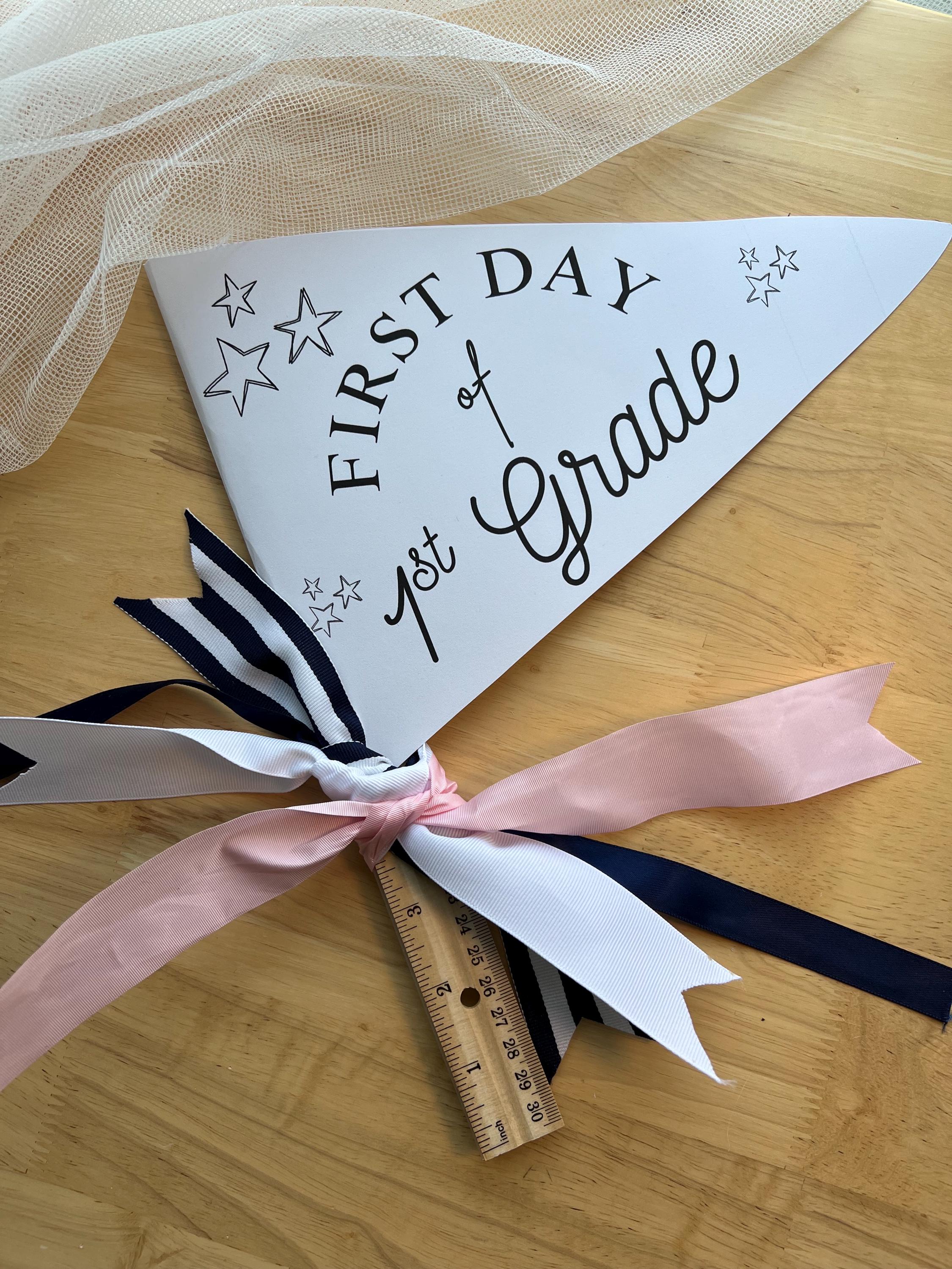 Editable First & Last Day of School Pennant Flag (canva Template ...